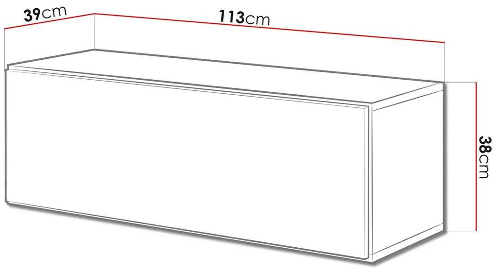 Závěsná skříňka s dvířky NORMANDIA - černá