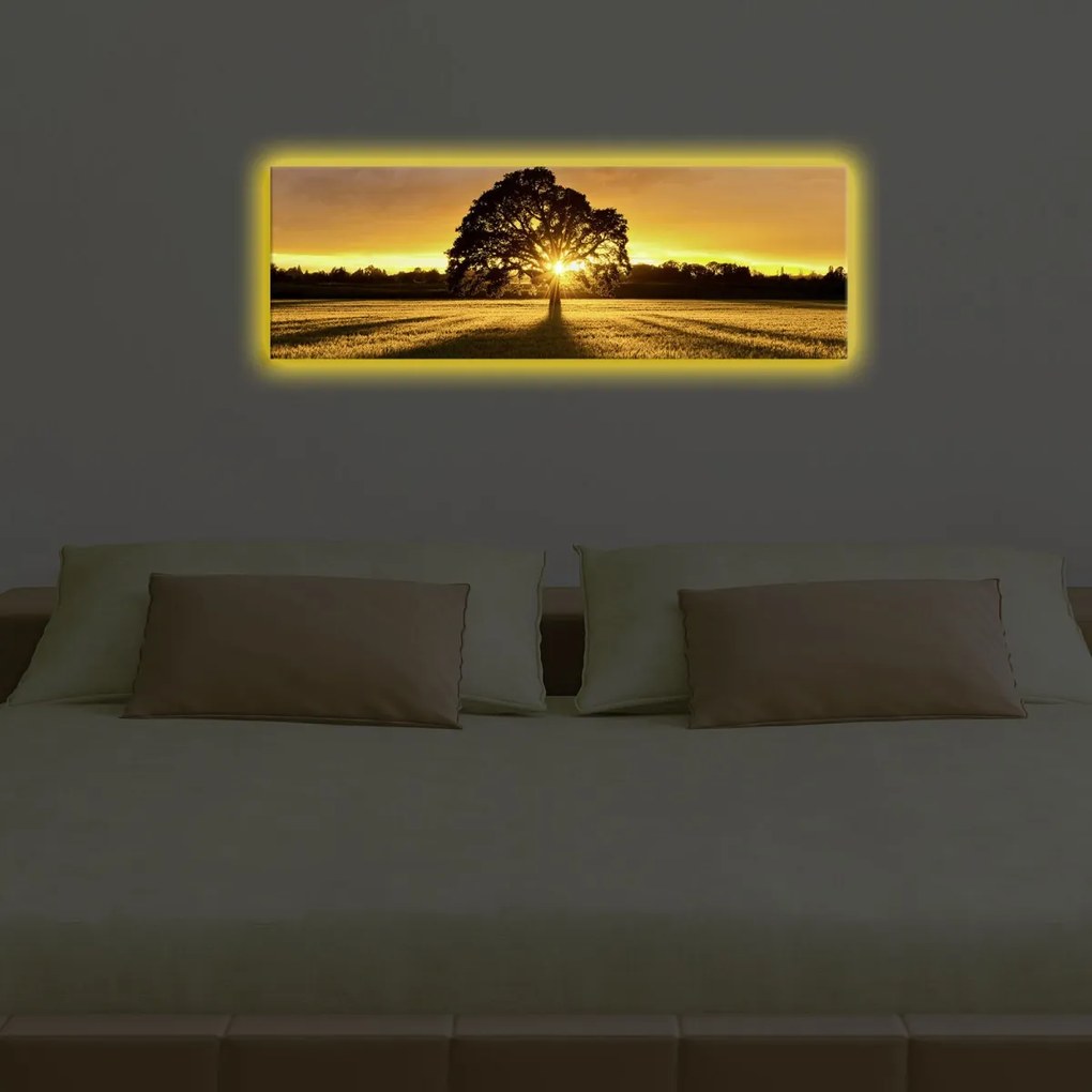 Obraz s led osvětlením Ledda Tree 90x30 cm