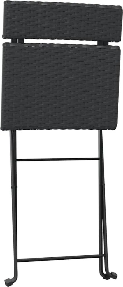 3dílný skládací bistro set černý polyratan 319989