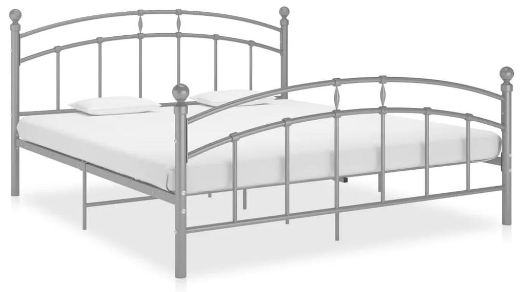 324978 vidaXL Rám postele šedý kov 140 x 200 cm