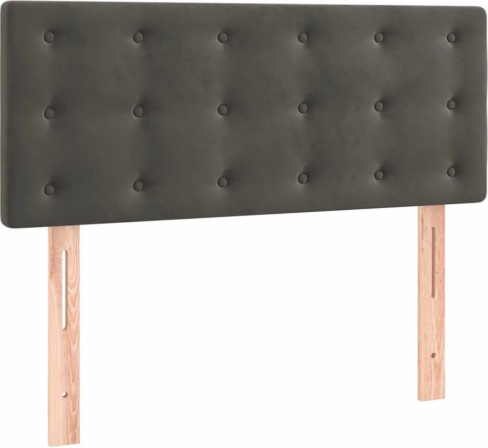 Box spring postel s matrací a LED tmavě šedá 80 x 200 cm samet 3134610