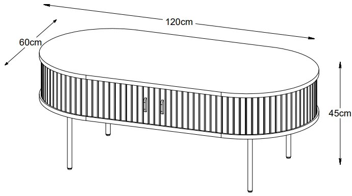 Designový konferenční stolek Vasiliy 120 cm kouřový dub
