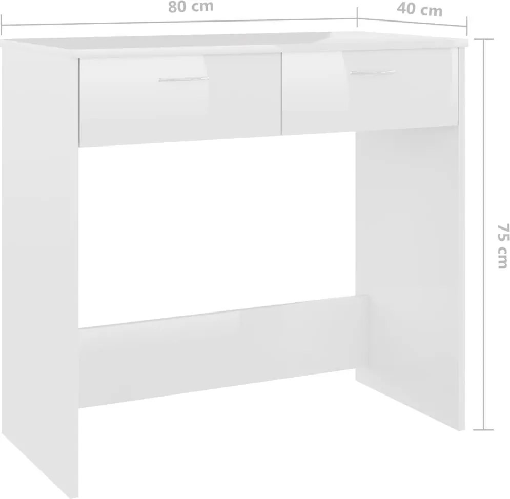 vidaXL Psací stůl 80 x 40 x 75 cm dřevotříska [801356] Barva: Černá