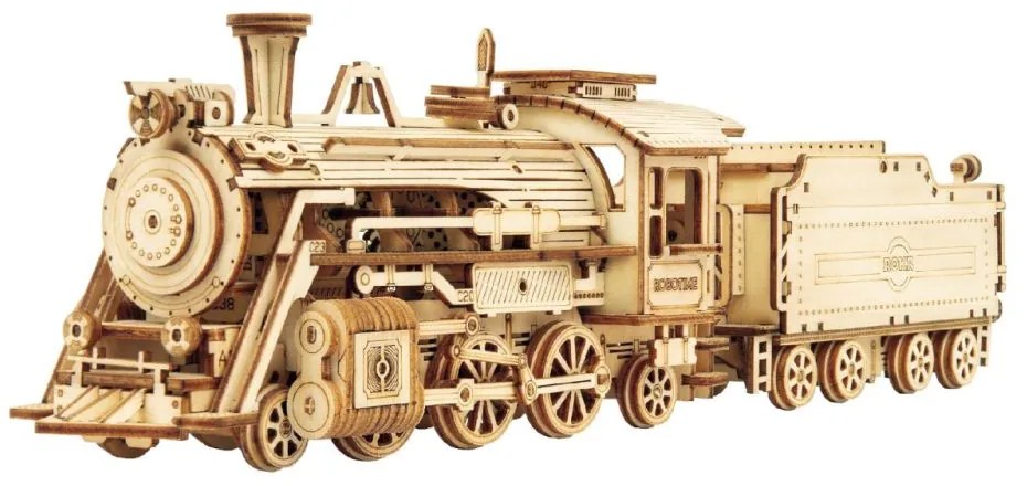 Robotime 3D dřevěné puzzle Parní lokomotiva Prime Steam Express 1:80 308 ks