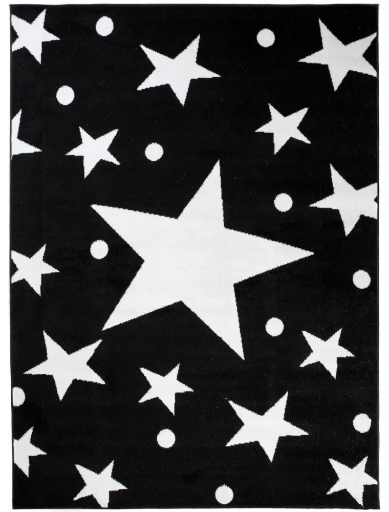 *Kusový koberec PP Hvězdy černý, Velikosti 160x220cm
