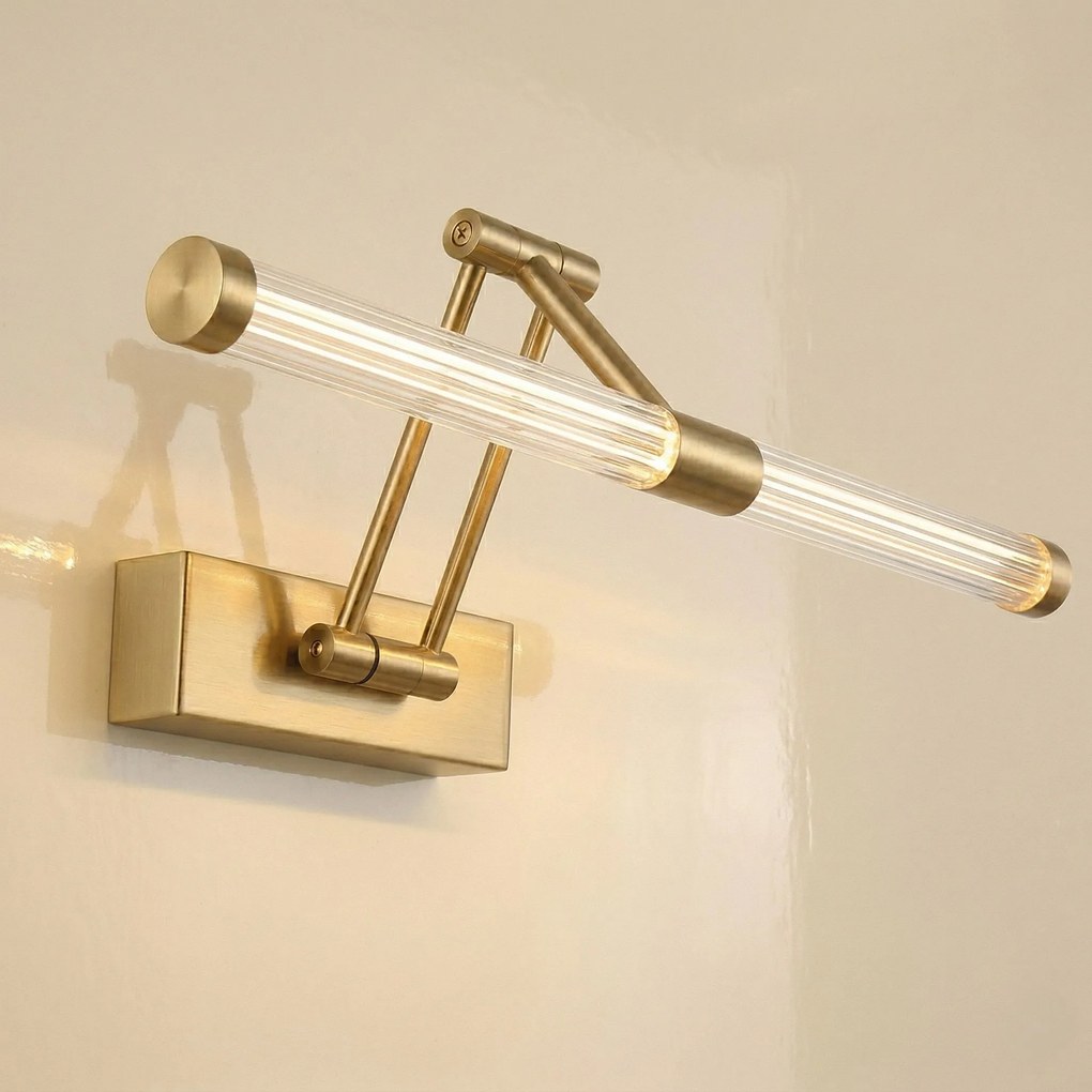 Toolight Toolight, LED nástěnné svítidlo 40cm, 9W, 4000K, 1000lm, APP1899-1W, zlatá matná, OSW-66054