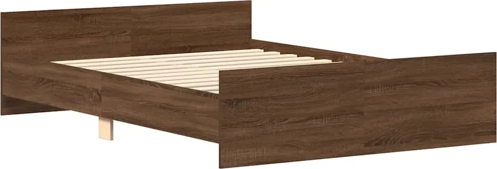 Rám postele s hlavovým a nožním čelem hnědý dub 140 x 190 cm 3203788