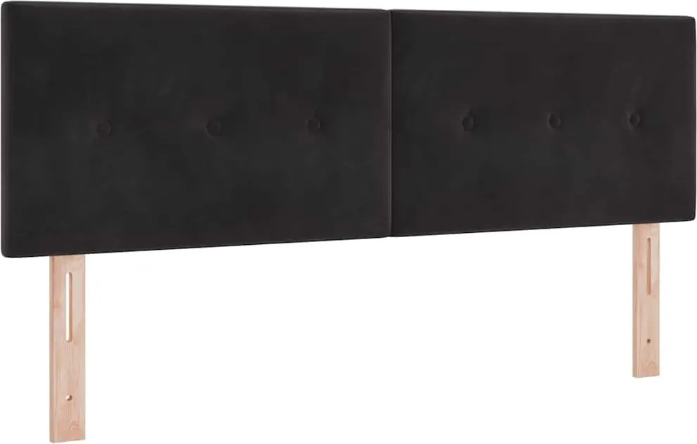 Postel s boxspringem s čelo Černá 160 x 200 cm samet 3340396