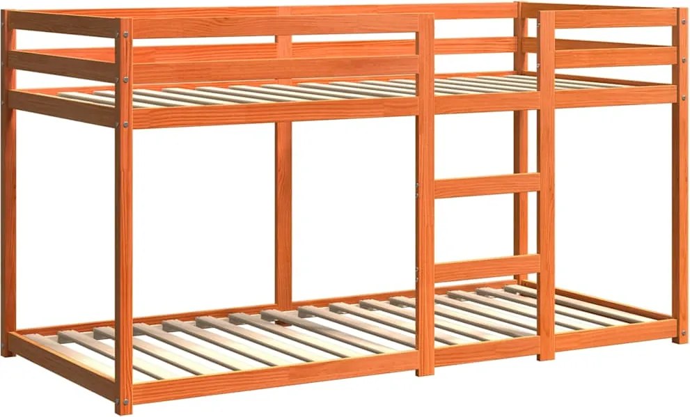 Patrová postel voskově hnědá 90x200 cm masivní borové dřevo 3214874