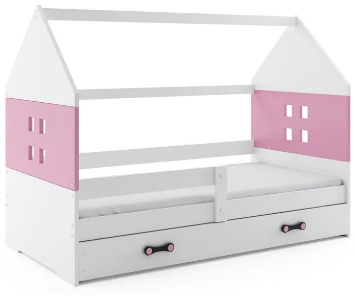 Expedo Dětská postel MIDO P1 COLOR + matrace + rošt ZDARMA, 80x160, bílá, růžová