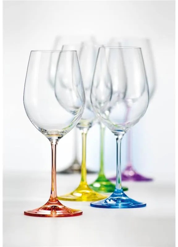 BOHEMIA RAINBOW SKLENICE NA VÍNO 350 ML SADA 6 KS