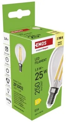 Emos lighting LED žárovka Filament Mini Globe / E14 / 1,8 W (25 W) / 250 lm / teplá bílá 1525731251