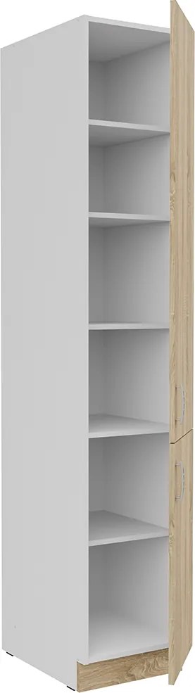 SARA | vysoká skříňka 40 DK-210 2F policová | 40 cm | bílá/dub sonoma
