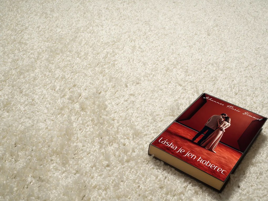 Mono Carpet, Kusový koberec Efor Shaggy 2137 Cream, 160x230, bílá, ložnice