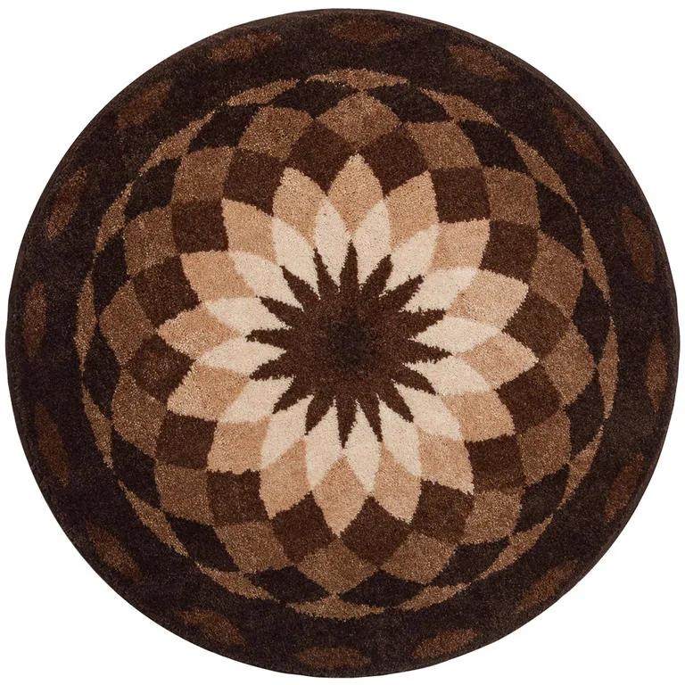 GRUND Mandala předložka ZAHRADA KLIDU hnědá kruh 60 cm