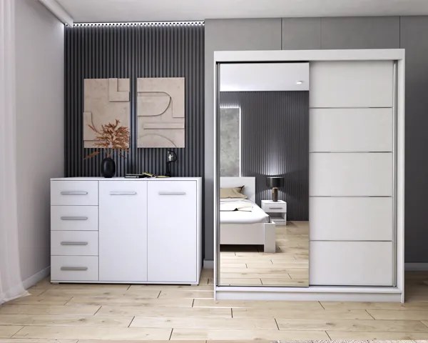 IDZ Komoda FRIDA 2D4S 01, 135 cm Bílá