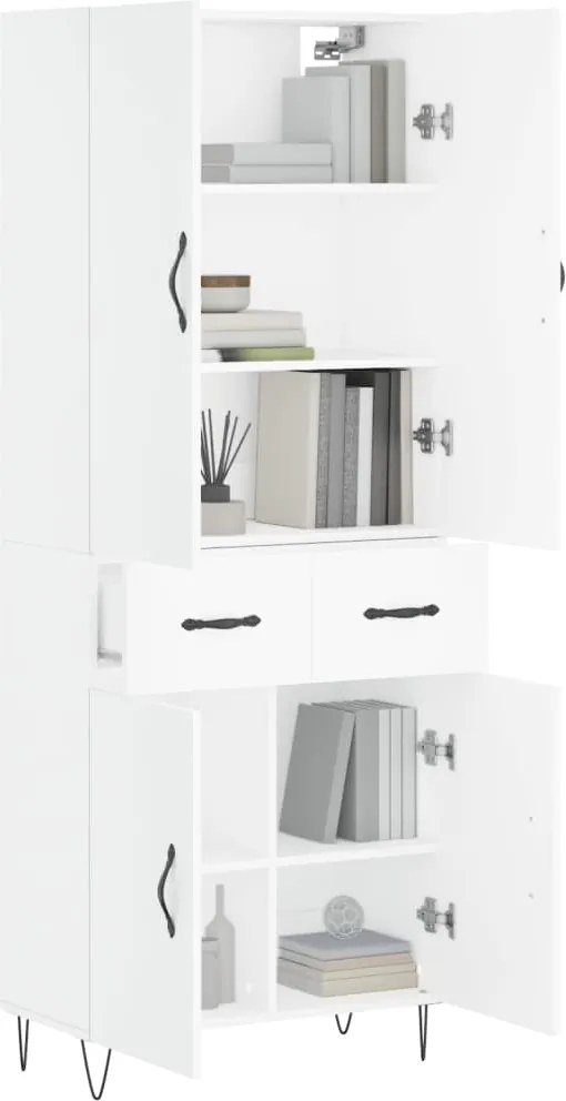 Skříň highboard bílá 69,5 x 34 x 180 cm kompozitní dřevo 3198177