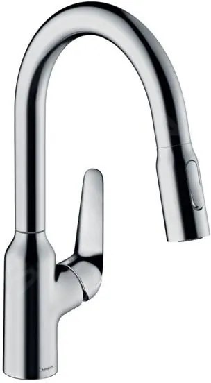 Hansgrohe Focus M42, dřezová baterie M4216-H180 s výsuvnou sprškou, sBOX, chromová, HAN-71821000
