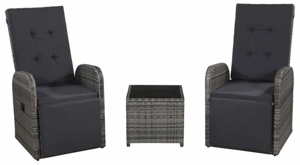 Zahradní bistro set 3 ks šedá Dekorhome