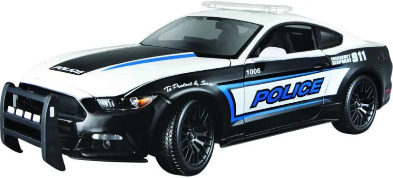Maisto ford mustang gt 2015 1:18 černo-bílá