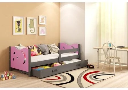 Dětská postel MIKOLAJ 160x80 cm Růžová Šedá