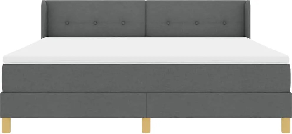Postel s boxspringem s čelo Tmavě šedá 200 x 180 cm textil 3341308