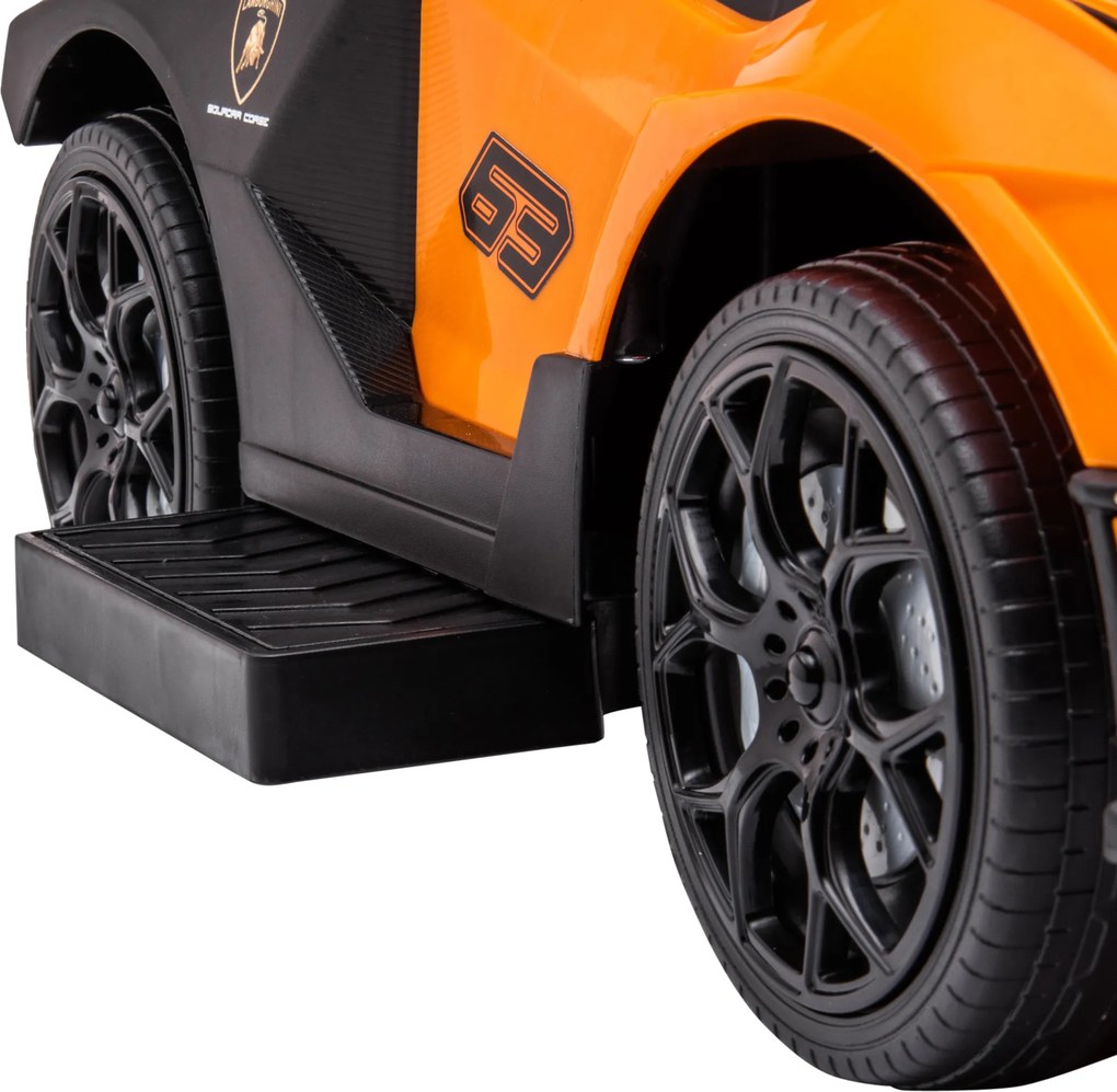 AIYAPLAY 2-v-1 Lamborghini Essenza SCV12 Dětské Odpojovací Auto 12-36 Měsíců S Tlačítkem A Odnímatelnou Rukojetí 86.5x40x89.5 cm Oranžové a Černé