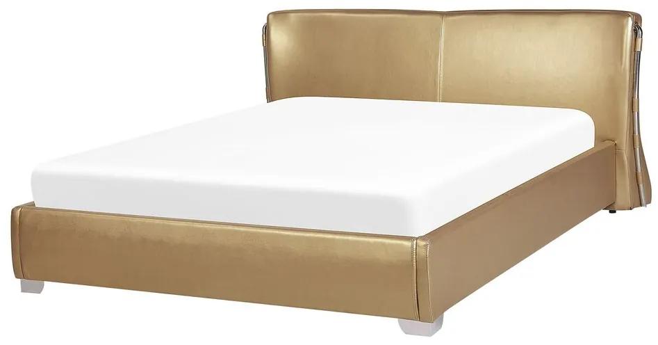 Zlatá luxusní postel 140x200 cm PARIS Beliani