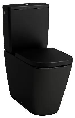 Laufen Meda - WC kombi mísa, vario odpad, Rimless, matná černá H8241117160001