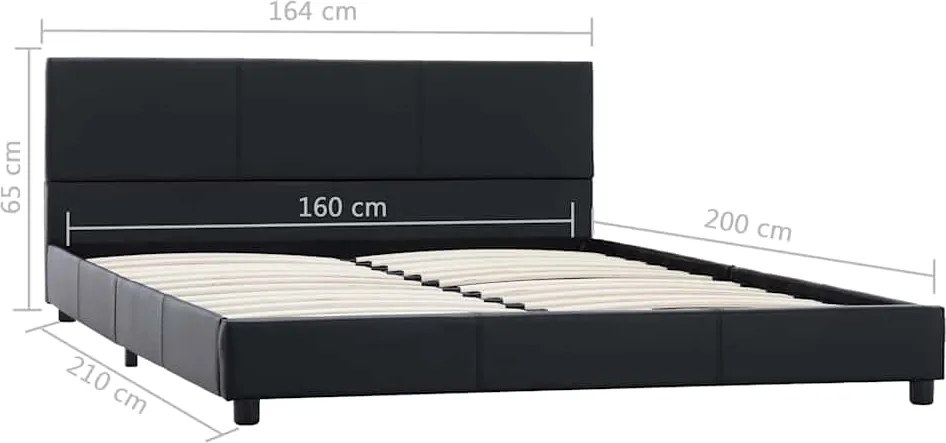 Rám postele černý umělá kůže 160 x 200 cm 284772