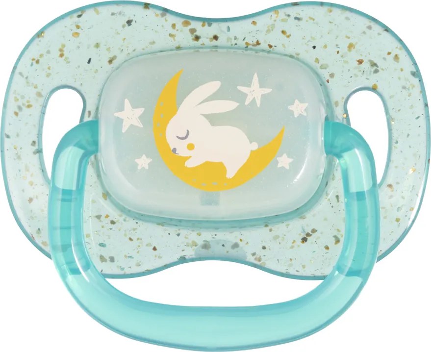 Canpol babies Dudlík svítící silikonový symetrický NIGHTGLOW 6-18m 2ks kluk