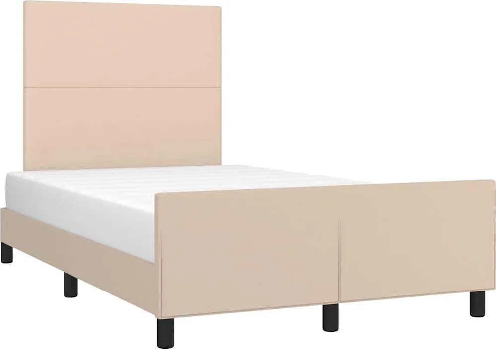 Rám postele s čelem cappuccino 120x200 cm umělá kůže 3125444