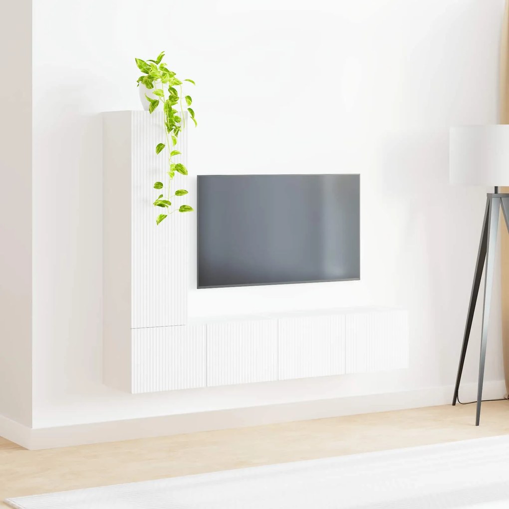 Sestava TV skříněk 3 ks Bílá Kompozitní dřevo 3408988