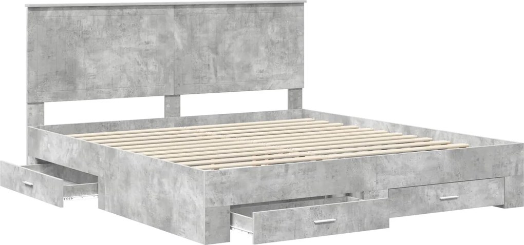 Rám postele s čelo Betonově šedá 180 x 200 cm Kompozitní dřevo 3411274