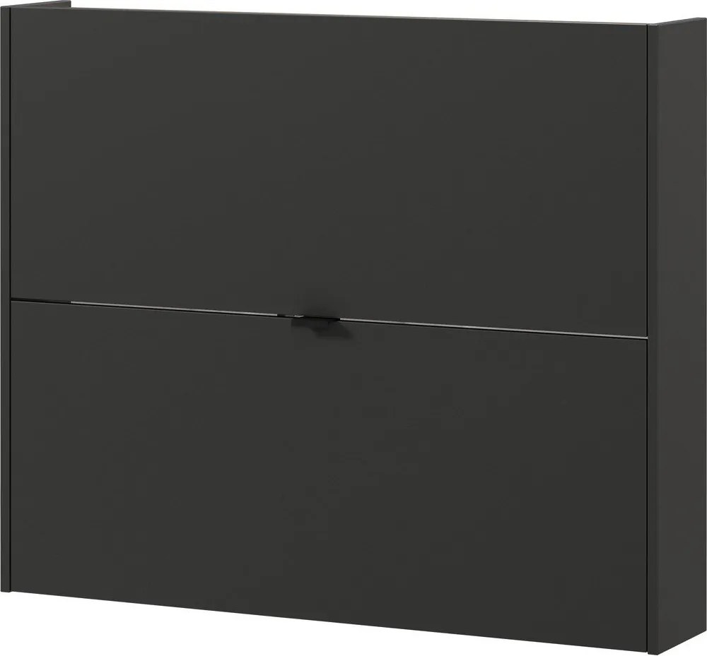 Antracitový výklopný/závěsný botník v dekoru dubu 100x83x18 cm Ameca – Germania