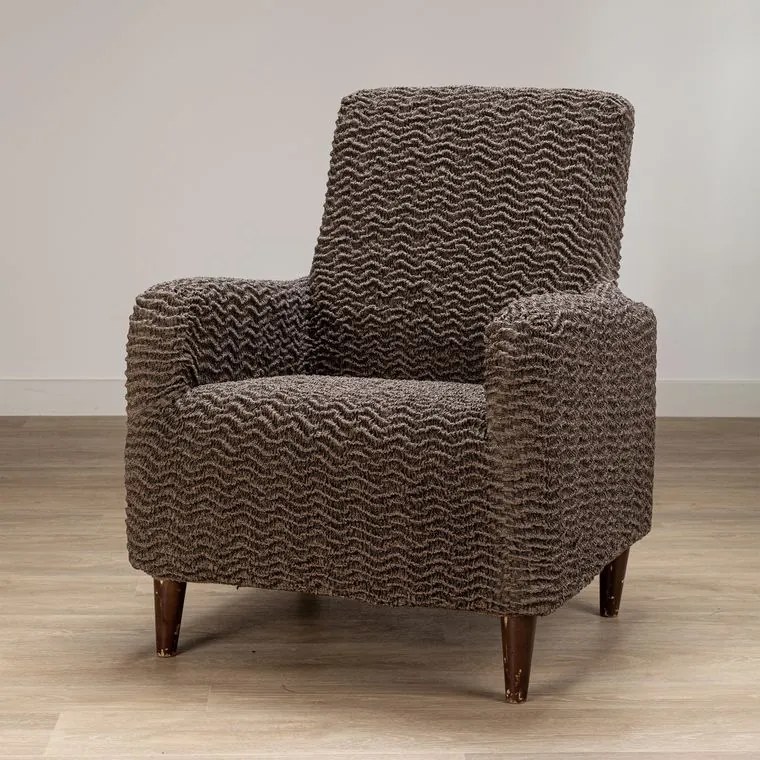 Bielastické potahy CRISTINA oříšková křeslo (š. 60 - 110 cm)
