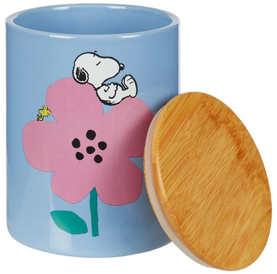 PEANUTS Dóza kytka velká - modrá