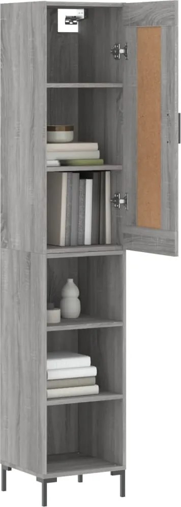 Skříň highboard šedá sonoma 34,5 x 34 x 180 cm kompozitní dřevo 3200327