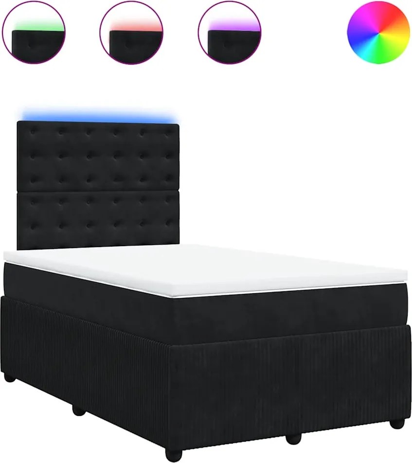 Box spring postel s matrací černá 120 x 190 cm samet 3294600