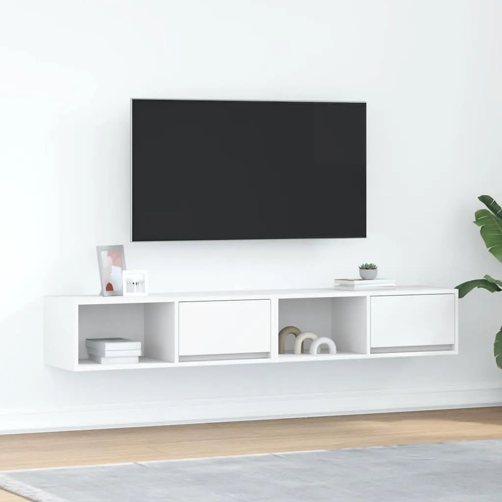 TV skříňky 2 ks Bílá 80x31x25,5 cm Dřevěná konstrukce