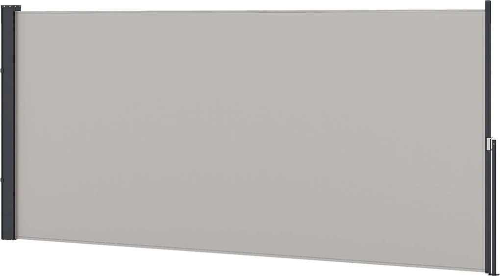 Útulný boční markýza Outsunny s možností tažení pro balkon, terasu a zahradu, šedá, 300 x 140 cm | Aosom