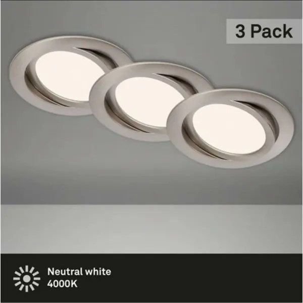 Briloner 7116-432 - SADA 3x LED Koupelnové svítidlo FLAT IN LED/9W/230V IP23