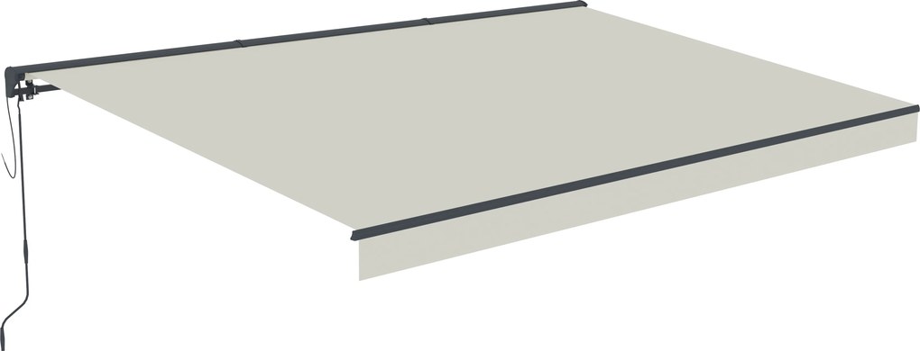 Elektrická markýza s LED osvětlením BestBerg BBSU-EL495BG / 495 x 300 cm / béžová