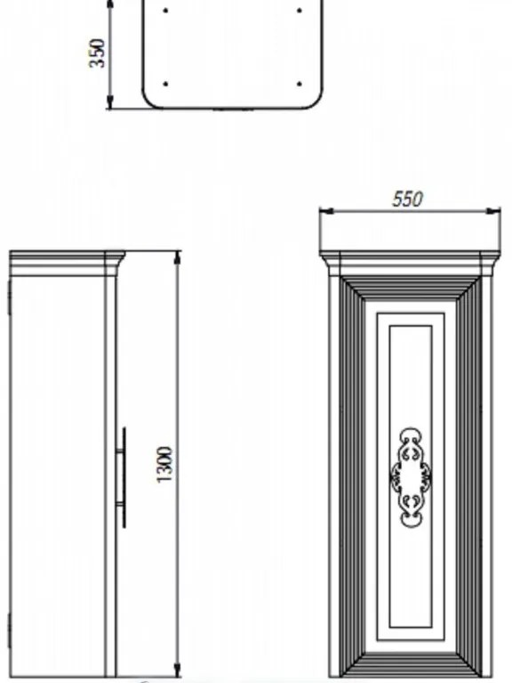 Lavedo Treviso Black 130 závěsná nízká koupelnová skříňka