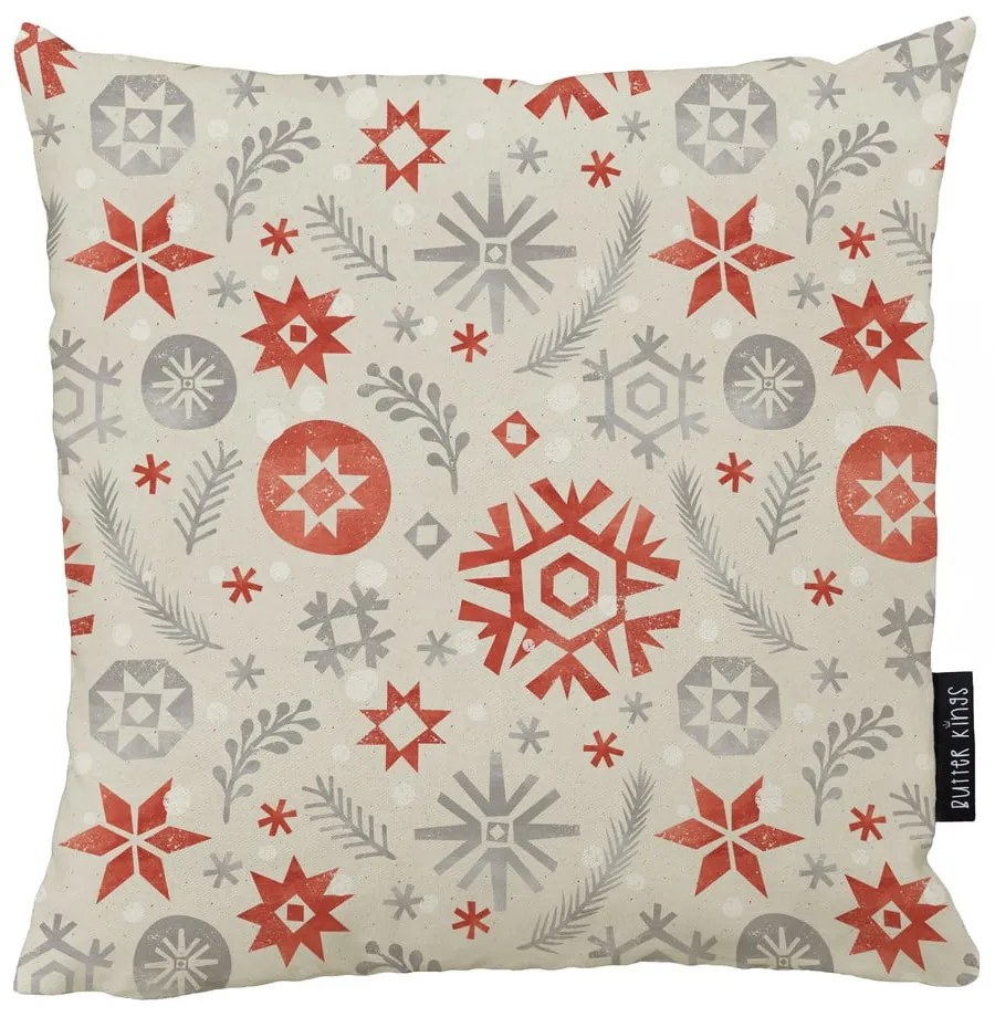 Vánoční polštář s bavlněným povlakem Butter Kings Snowflake Frost, 45 x 45 cm