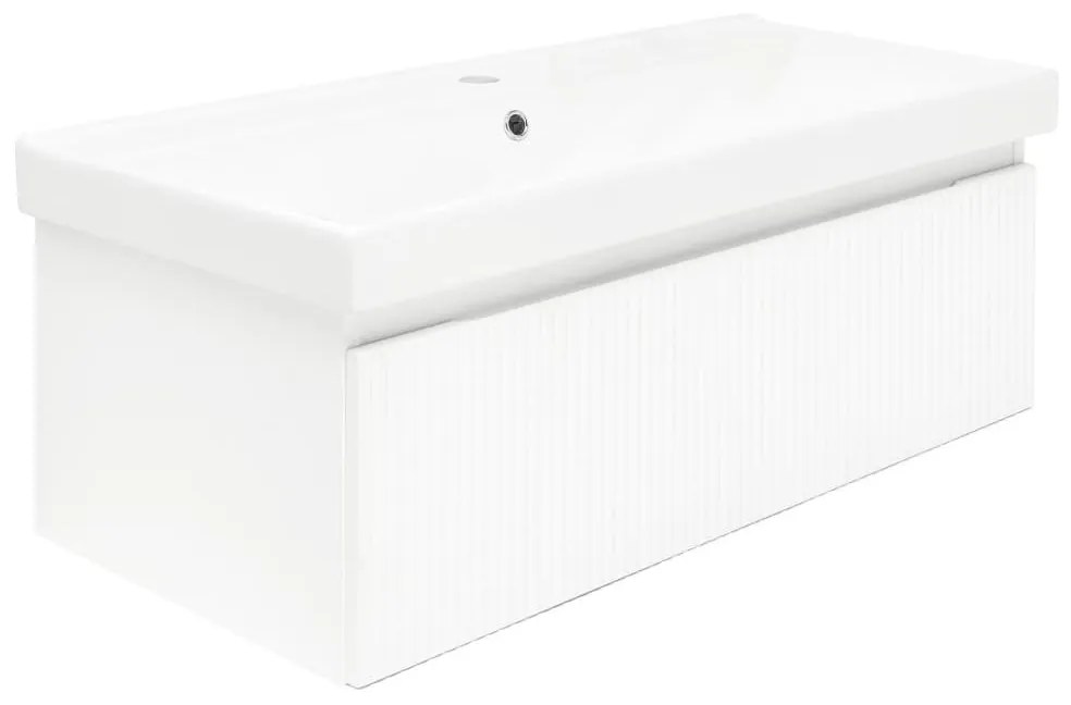 Koupelnová skříňka s umyvadlem SAT Evolution 98x30x44,8 cm bílá mat SATEVO100WMU1