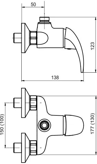 Novaservis Sprchová baterie horní vývod 150 mm Metalia 55 chrom