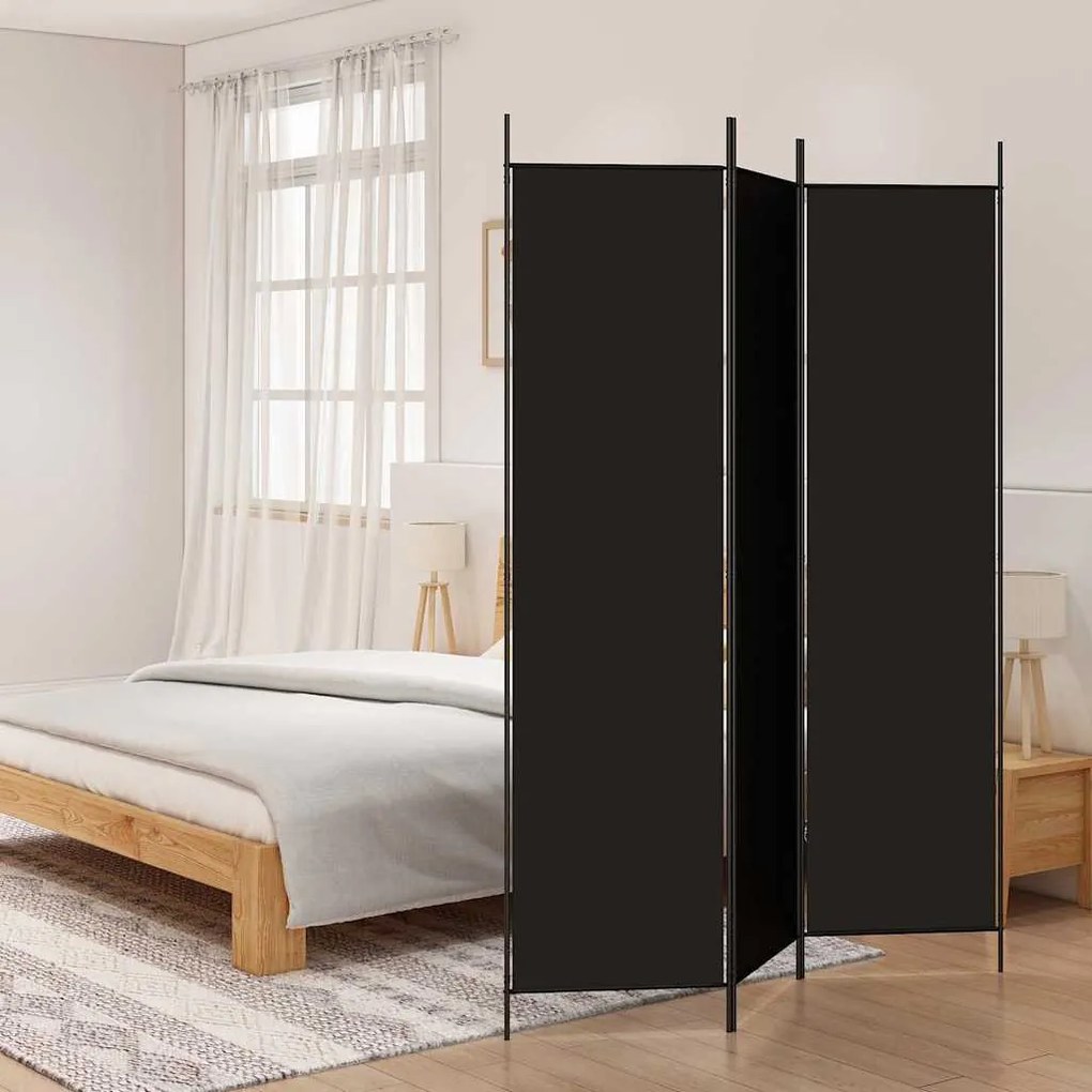 vidaXL 3dílný paraván 150x200 cm textil [42039207] Barva: Černá