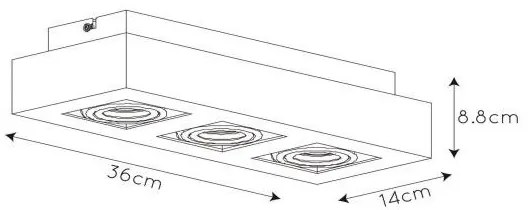 Lucide 09119/16/30 - LED Bodové svítidlo XIRAX 3xGU10/5W/230V černá
