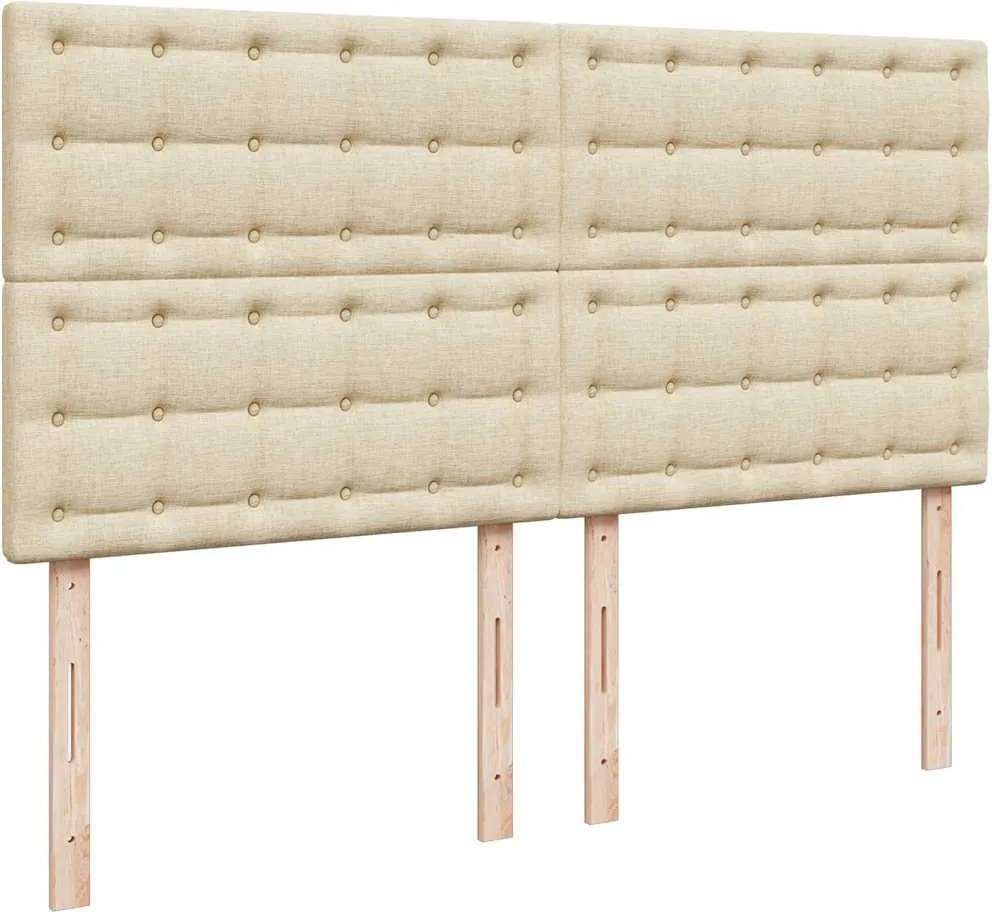 Box spring postel s matrací krémová 200x200 cm textil 3292182